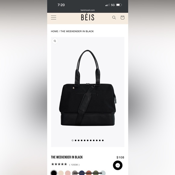 BEIS | Bags | Beis The Weekender In Black | Poshmark